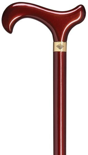 Ladies Metallic Ruby Red Walking Cane - Exquisite Canes