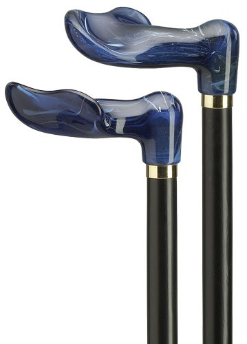 Titanic Blue Palm Grip Right Hand Handle Walking Cane - Exquisite Canes