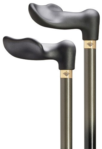 Soft Touch Grey Palm Grip Handle Walking Cane - Exquisite Canes