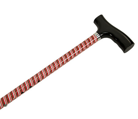 Candy Cane Print Adjustable Christmas Walking Cane - Exquisite Canes