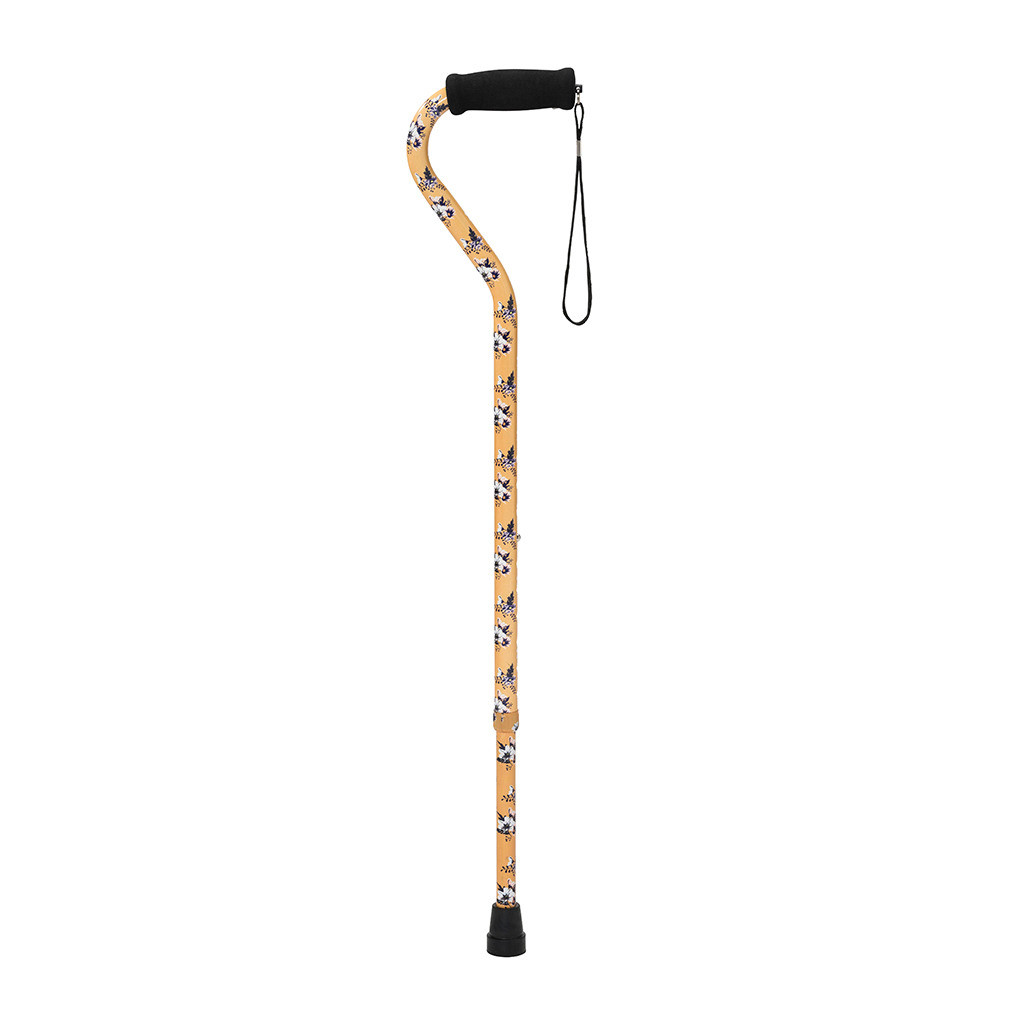 Drive Medical Offset Handle Aluminum Adjustable Cane-Amber Floral ...