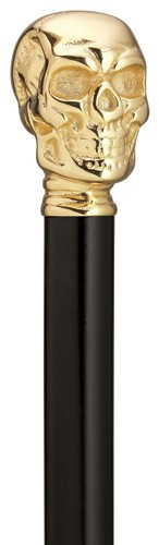 Gold Plated Skull Walking Cane - Exquisite Canes