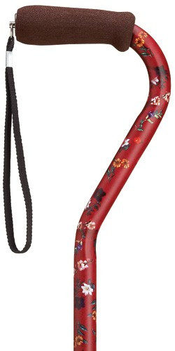 Ladies Fuchsia Offset Handle Walking Cane - Exquisite Canes