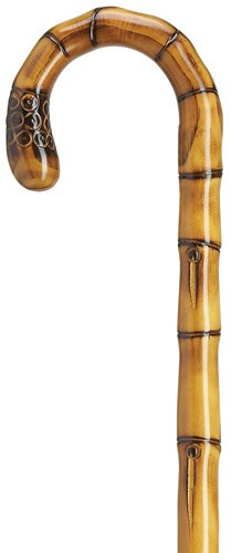Genuine Chestnut Root Carved Bulb Nose Walking Cane - Exquisite Canes