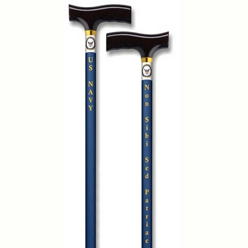 US Navy Adjustable Blue Shaft Walking Cane-USA Support - Exquisite Canes