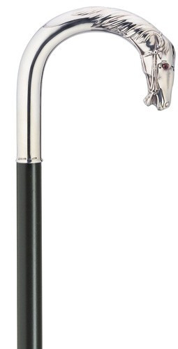 Alpacca Silver Horse Head Walking Cane - Exquisite Canes