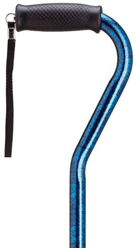 Offset Adjustable Blue Granite Walking Cane - Exquisite Canes