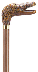 Brown Alligator Head Walking Cane - Exquisite Canes