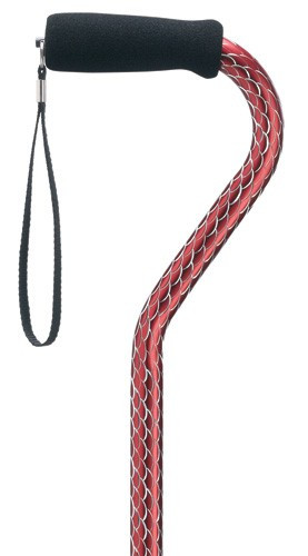 Laser Cut Scallop Rose Offset Walking Cane - Exquisite Canes