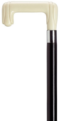 Ladies Italian Square Shape Carved Ivory Handle Walking Cane ...