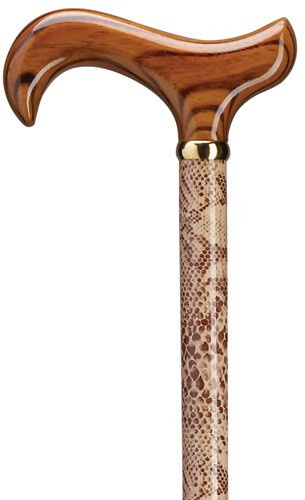 Ladies Snakeskin Print Walking Cane - Exquisite Canes