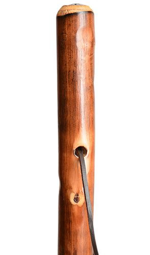 Natural Chestnut Wood Straight Hiking Staff with Compass - Exquisite Canes