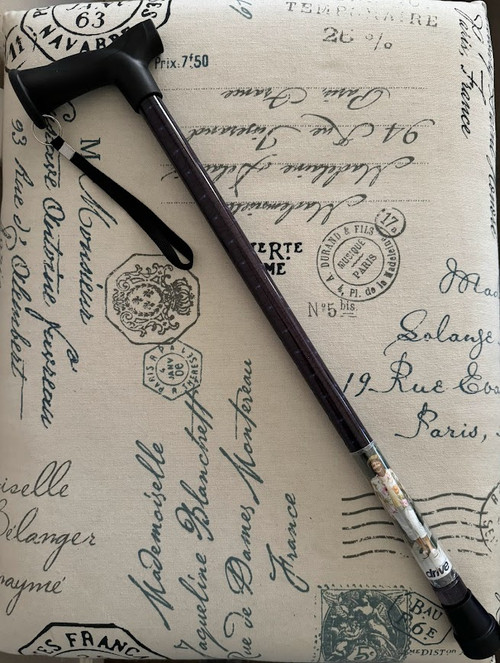 Ladies Aluminum Adjustable Cane Mechanical Navy - Exquisite Canes