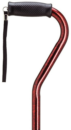 Offset Adjustable Red Granite Walking Cane - Exquisite Canes