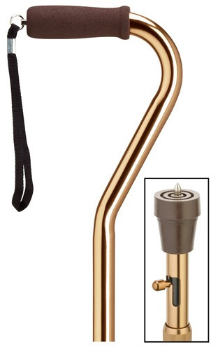 Adjustable Offset Walking Cane With Ice Pick - Exquisite Canes