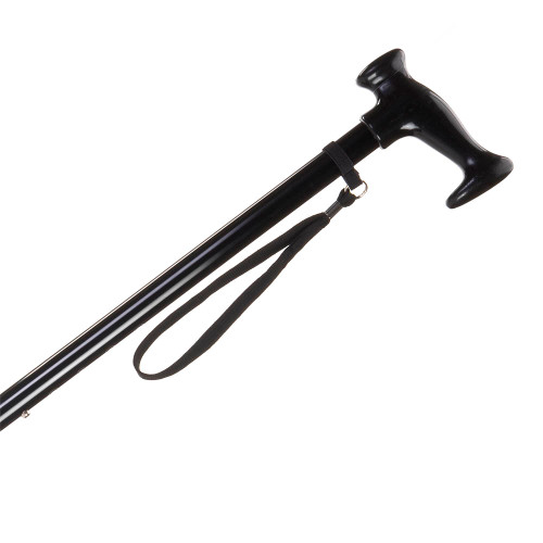 Orthopedic T Handle Black Adjustable Cane - Exquisite Canes