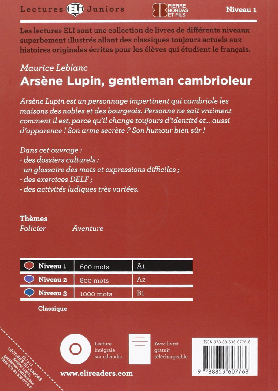 9788853607768 French easy reader book Arsène Lupin Gentleman ...