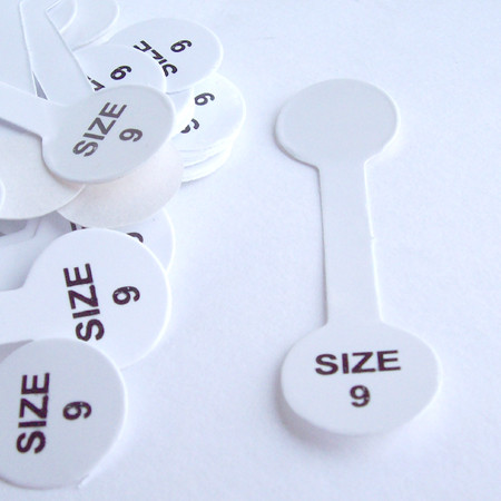 100 BarBell Tag Label Sticker White-Ring Size 9 - Zakka Canada