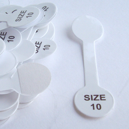 100 BarBell Tag Label Sticker White-Ring Size 10 - Zakka Canada