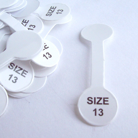 100 BarBell Tag Label Sticker White-Ring Size 13 - Zakka Canada