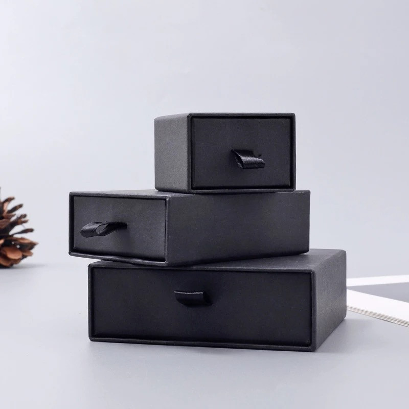 Jewelry Slide Drawer Box Matte Black - Zakka Canada