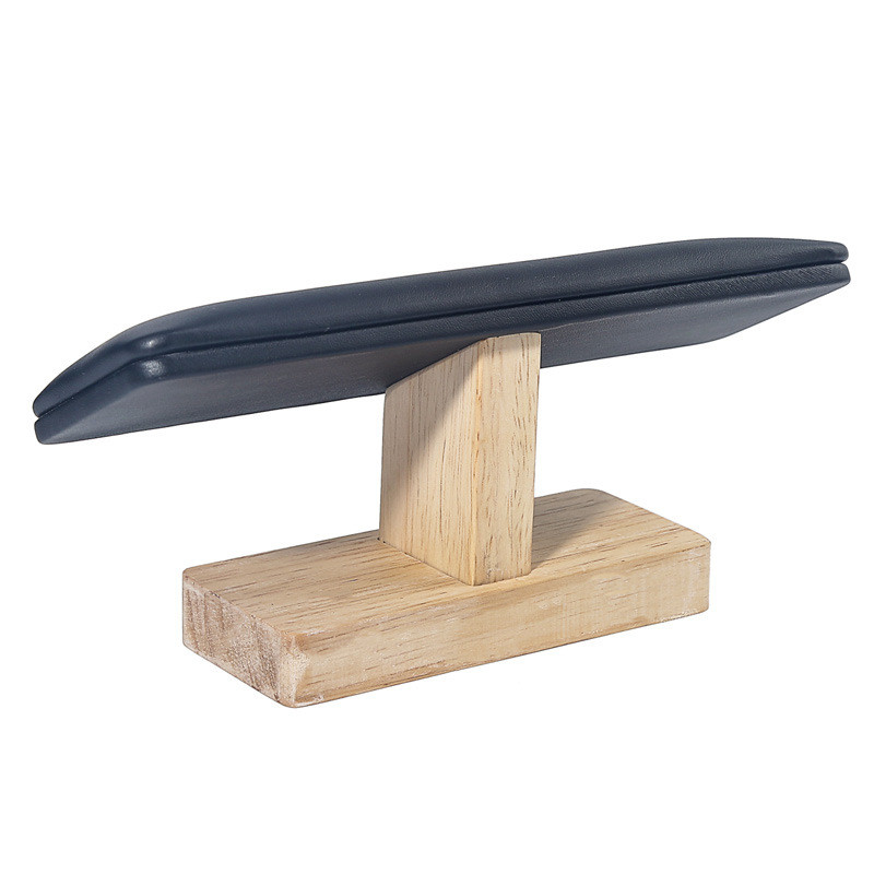 Wood T-Bar Bracelet Bangle Watch Display Leather Black - Zakka Canada