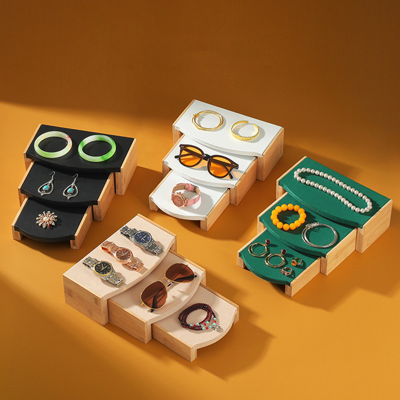 Set of 3 Premium Solid Wood Display Riser Stands - Zakka Canada