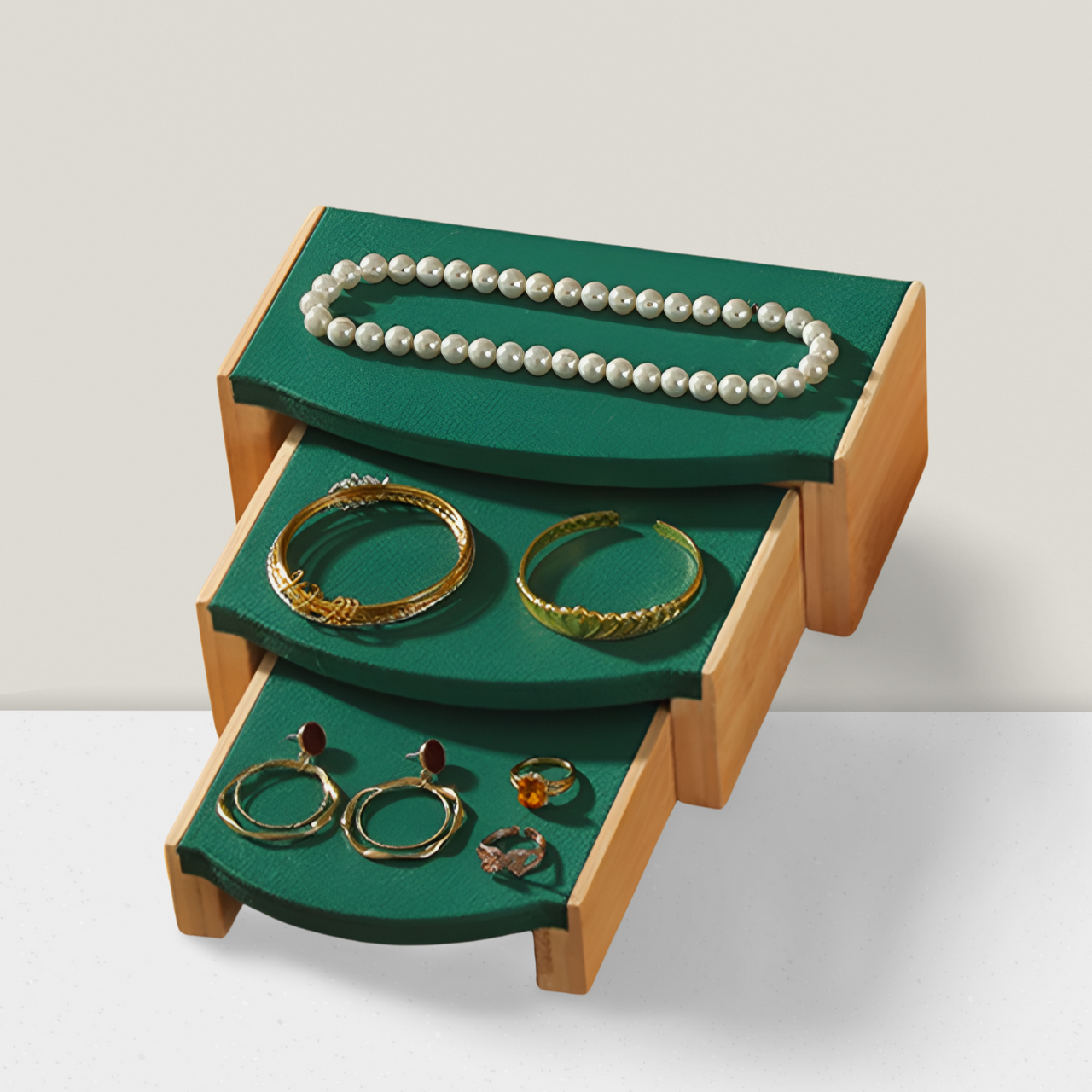 Set of 3 Premium Solid Wood Display Riser Stands - Zakka Canada