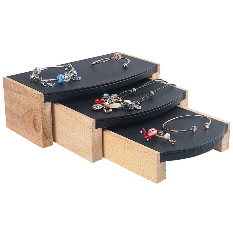 Set of 3 Premium Solid Wood Display Riser Stands - Zakka Canada