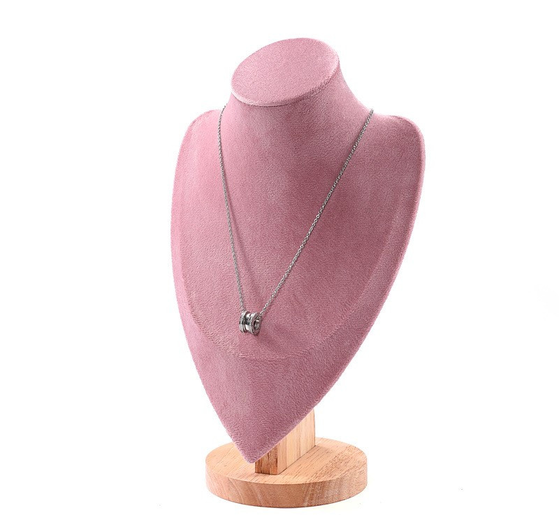 Set of 3 Neck Form Bust Necklace Jewelry Display Bust Pink Velvet ...
