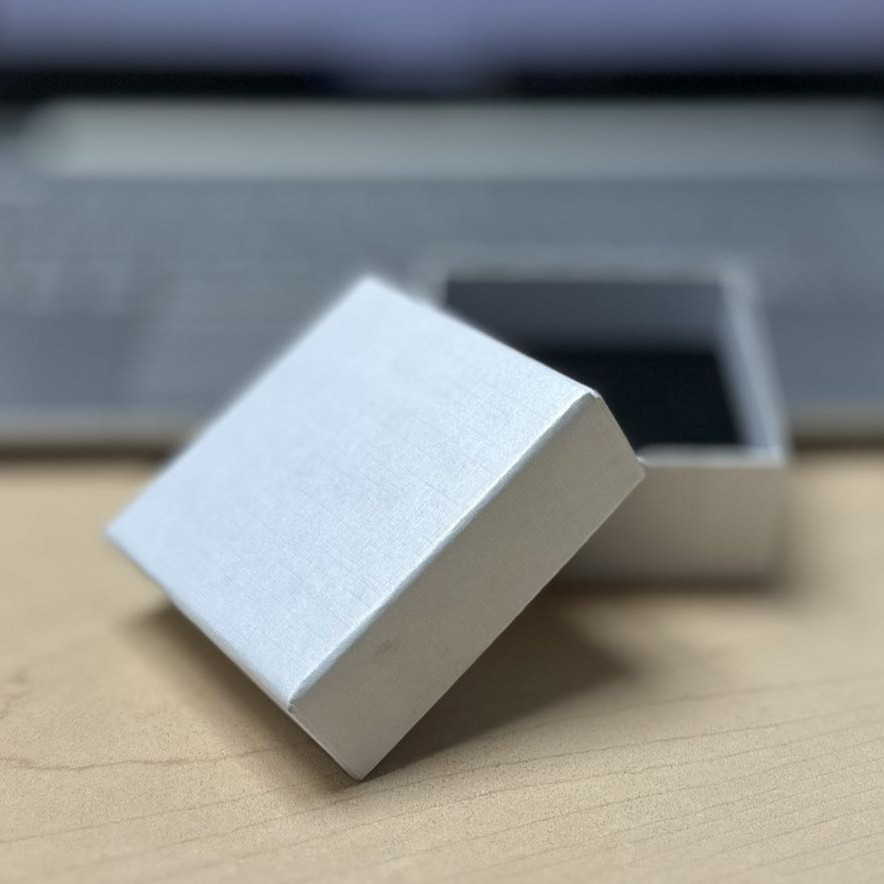 100 Jewellery Box 3"x3"x1.25"(Foam Insert) Linen-Textured White - Zakka ...