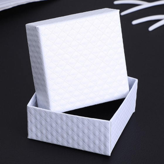 100 Jewelry Box 3"x3"x1.25"(Foam Insert) Diamond Cut White - Zakka Canada