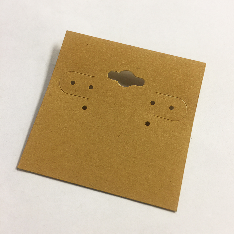 100 Plastic Earring Hanging Card 2"X2" Kraft - Zakka Canada