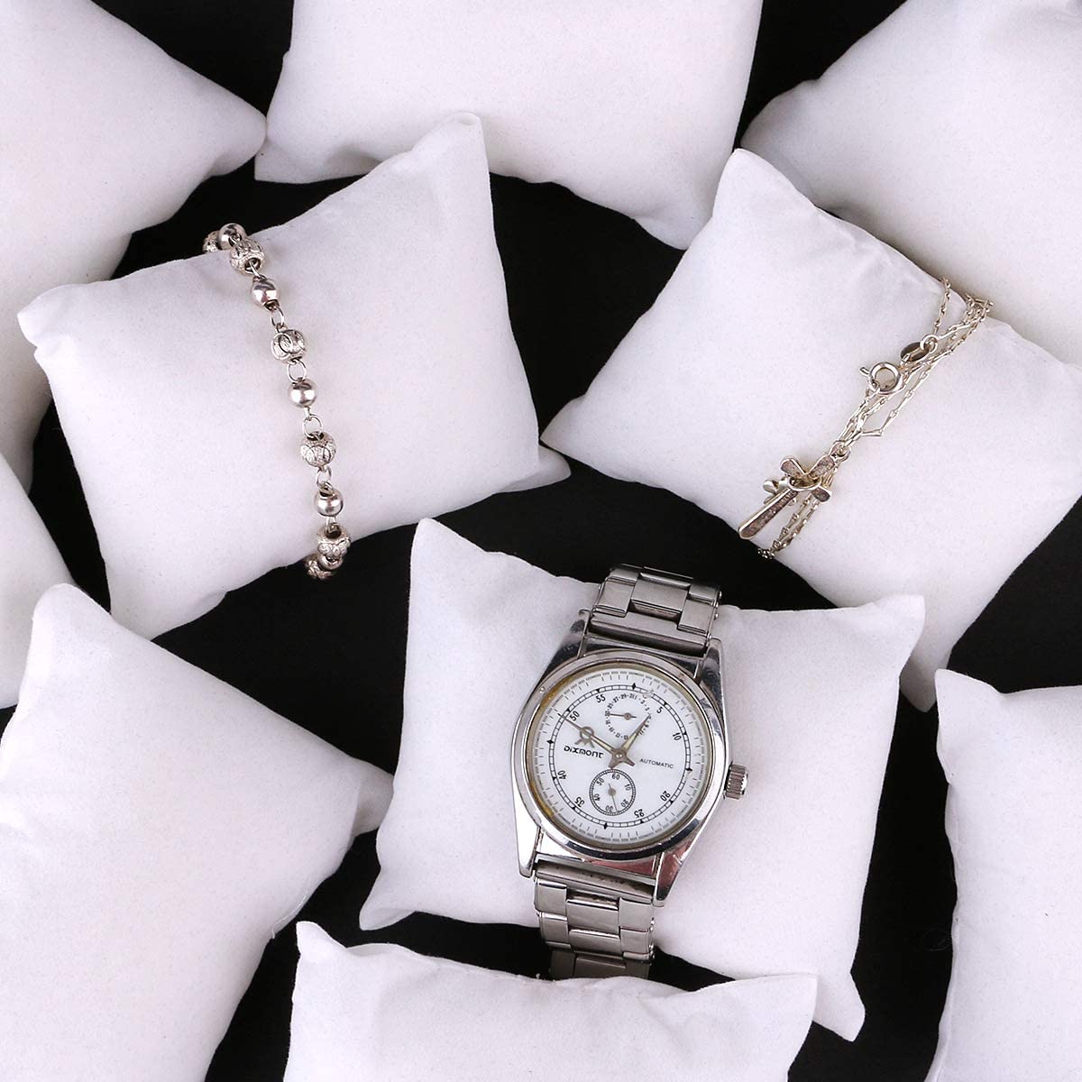 12 Watch Bracelet Pillow Display White Velvet - Zakka Canada