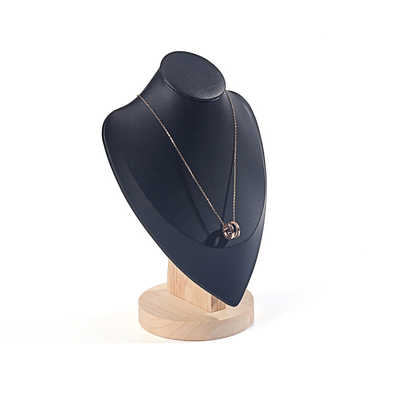 Set of 3 Neck Form Bust Necklace Jewelry Display Bust Black Leather ...