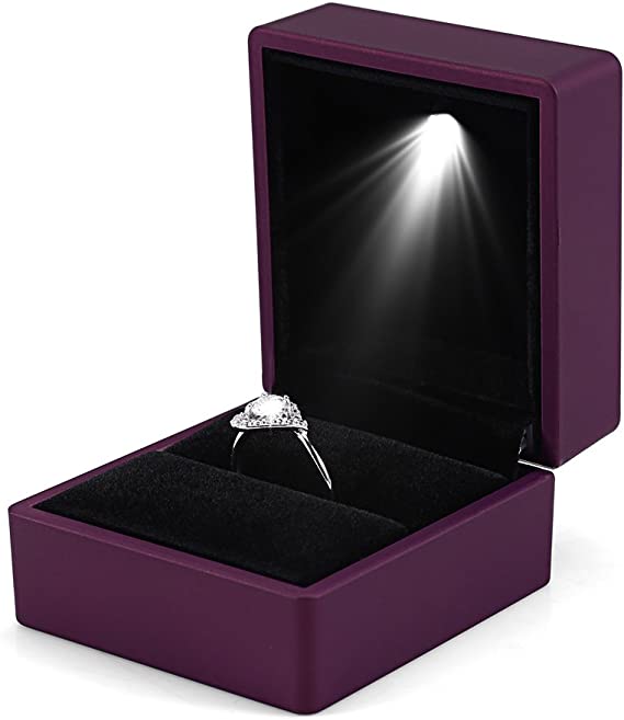 LED Jewelry Box for Ring Purple - Zakka Canada