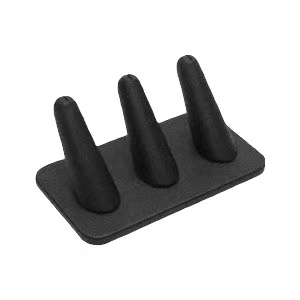 Ring Display 3 Finger Stand Black Leather - Zakka Canada