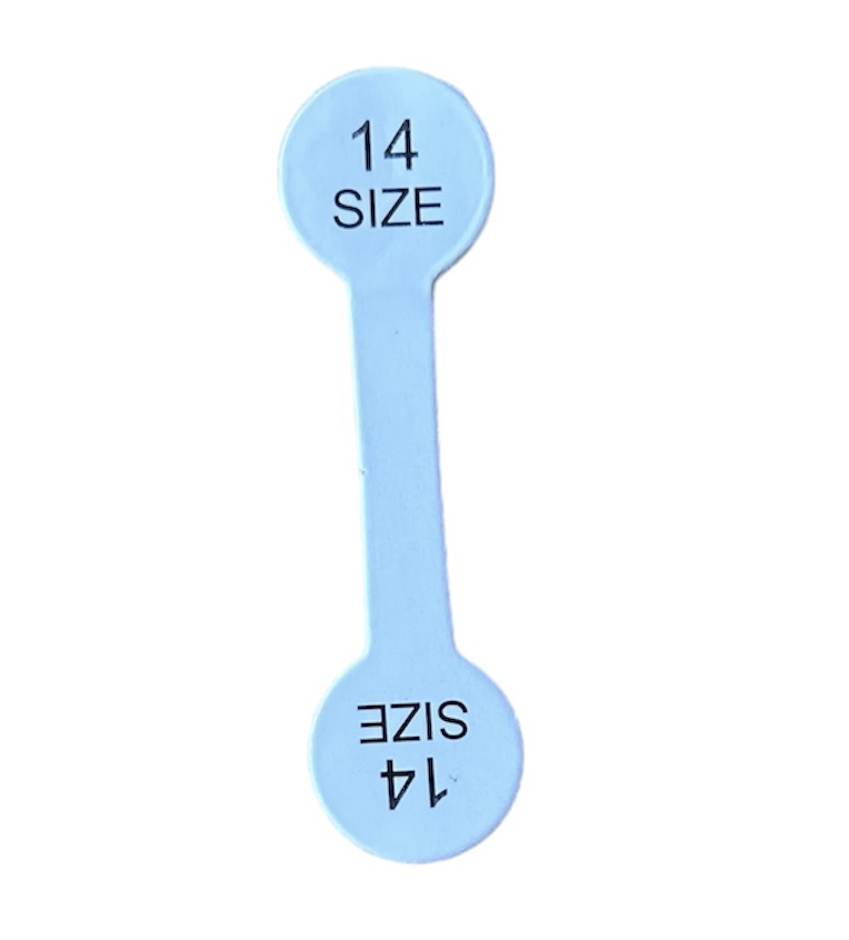 100 BarBell Tag Label Sticker White-Ring Size 14 - Zakka Canada