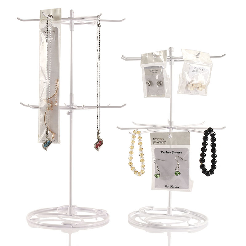 Revolving Metal Bracelet Key Chain Display Rack 17"H White - Zakka Canada