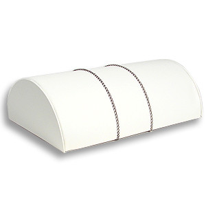 Half Moon Bracelet Chain Display Ramp 8 1/4" White Leather - Zakka Canada