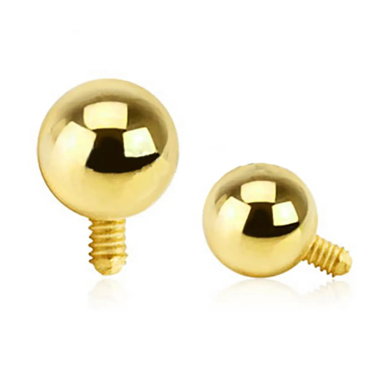 Round Prong Set Gem 14 Karat Solid Gold Dermal Top Internally Threaded ...