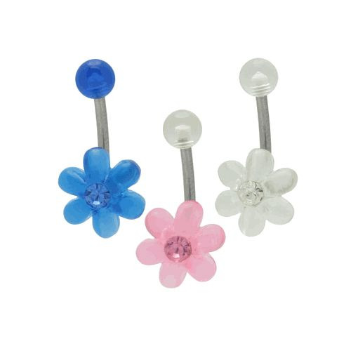 Rose Flower Belly Button Ring