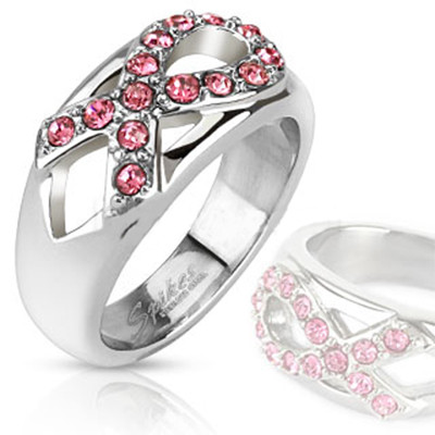 Pink Ribbon Breast Cancer Finger band ring