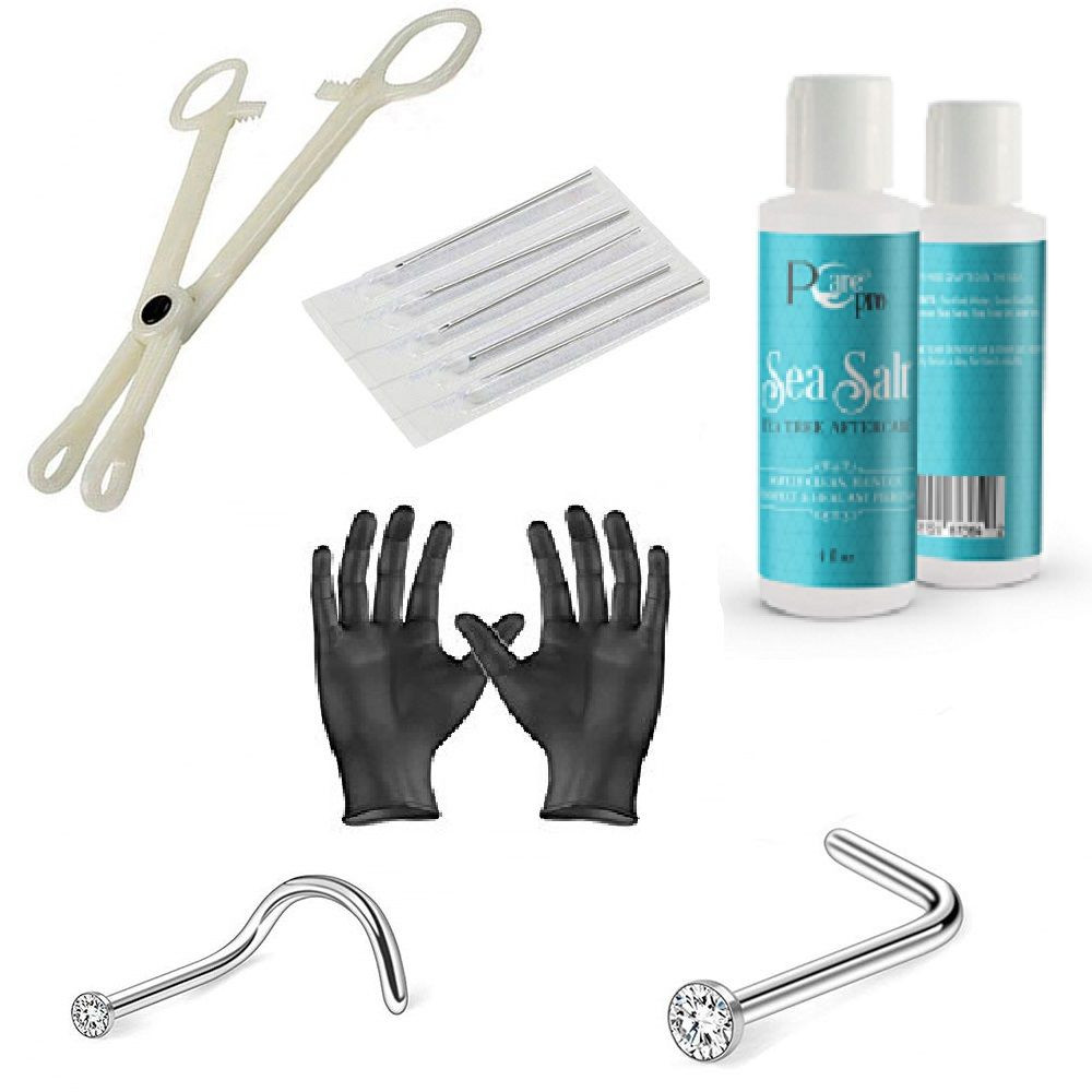 Lion Gothic Nose Piercing Kit 10 Pieces