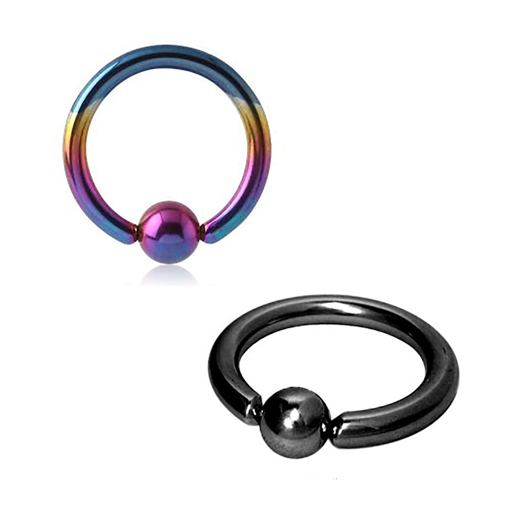 Captive Bead Ring Multi-Packs - Anodized Titanium 14ga 316L - Lip, Ear ...
