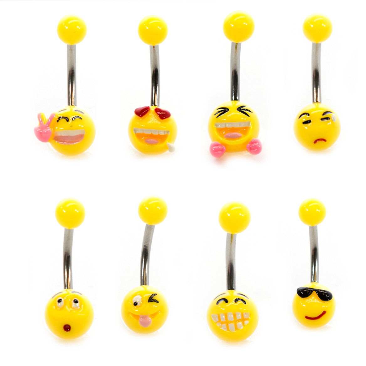 Acrylic Alphabet ABC Belly Button Ring