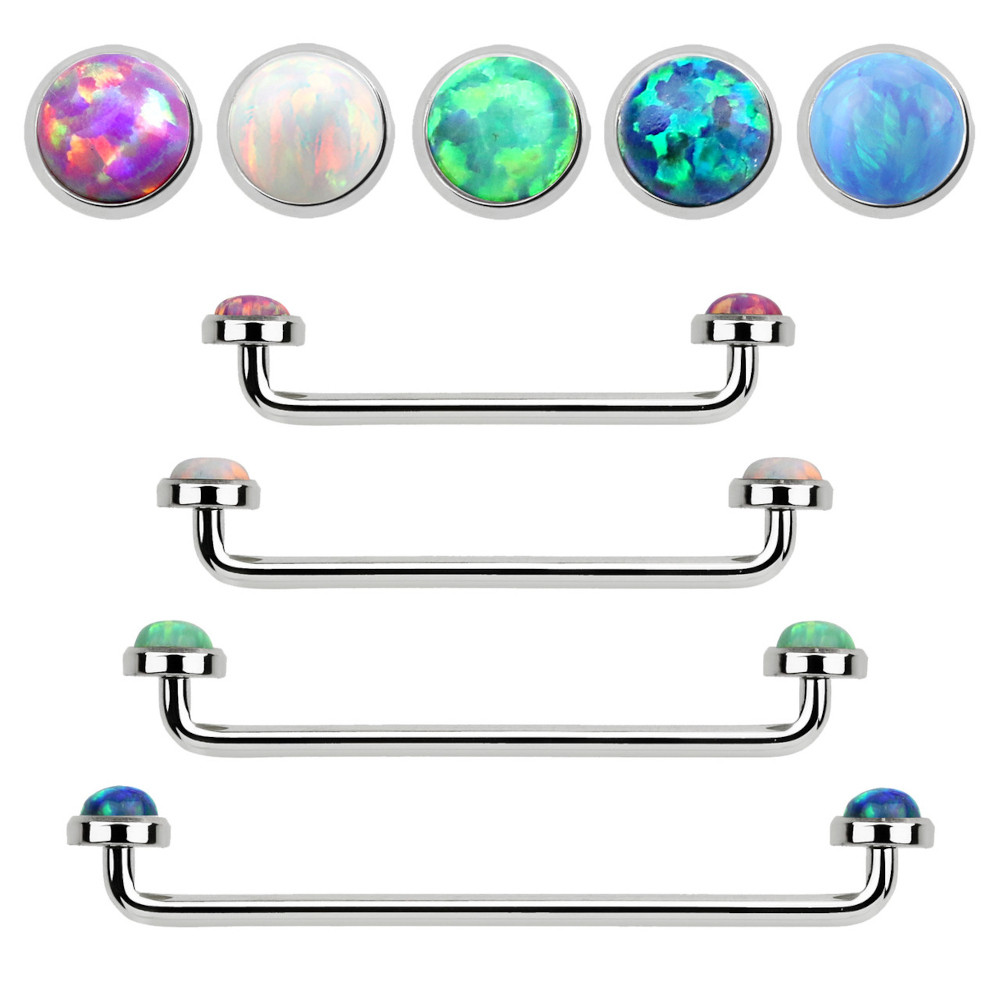 14G Surface Tragus Piercing Staple Barbell Clear CZ Ball