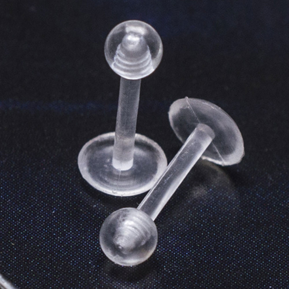 Labret Monroe Set of 4- Two with CZ Clear Prong and Two Retainers 16g 5/16