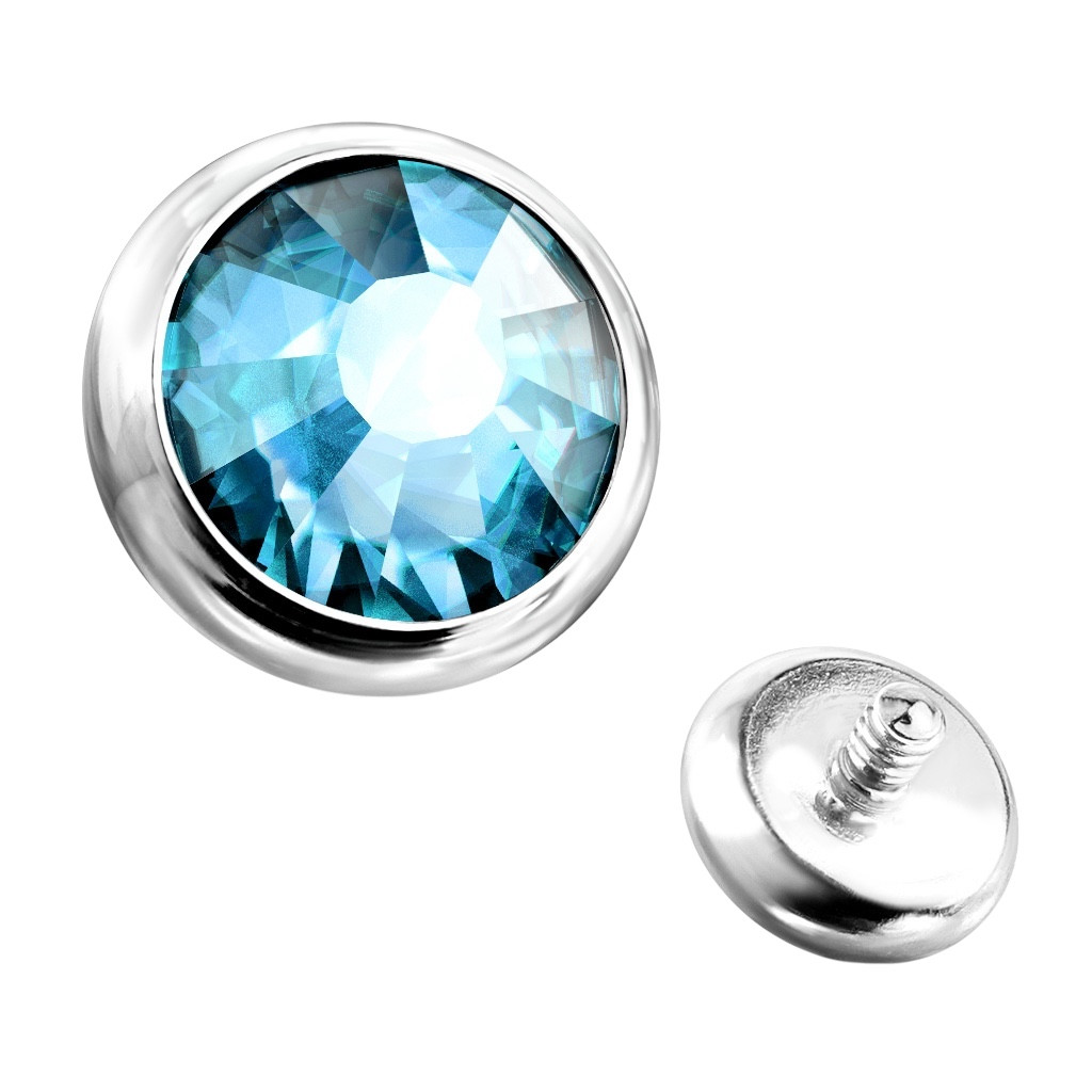 14G Dermal Anchor Tops Bezel CZ Gems