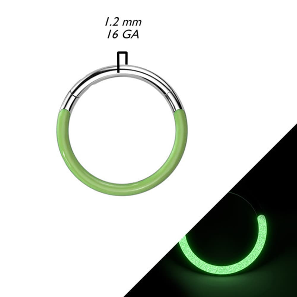 Titanium Front Facing Glow In The Dark Segment Ring